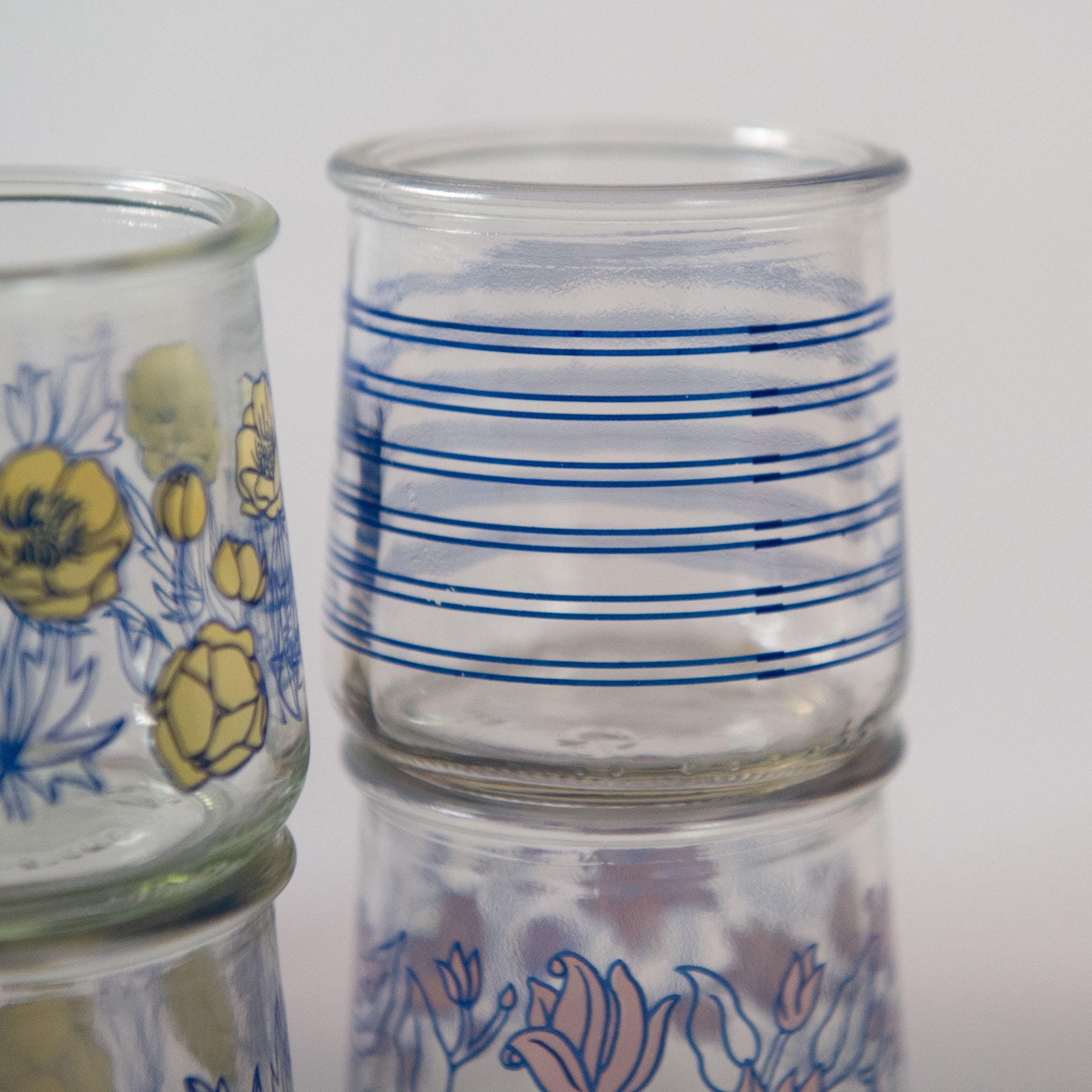 Set of 14 Yoplait Oui Glass Yogurt Jars Clean No Labels Blue Shells ...