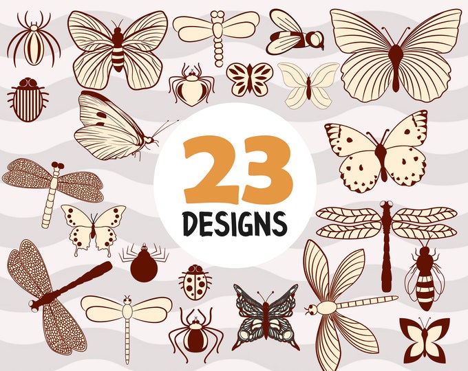 INSECT SVG, Butterfly Svg, Insect Clipart, Dragonfly Svg, Bug Svg ...