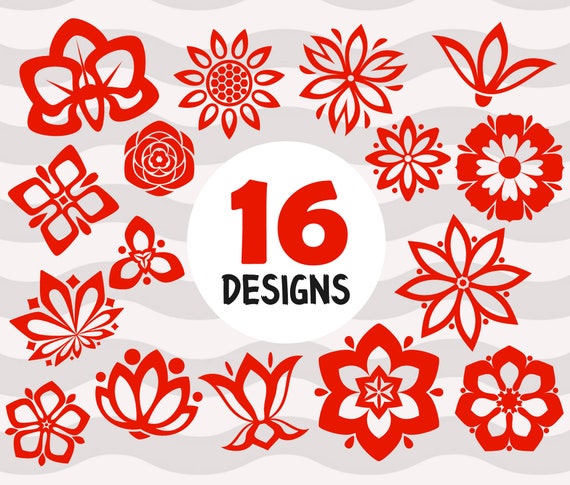 Geometric Flower Svg Flowers Svg Geometric Plants Svg | Etsy