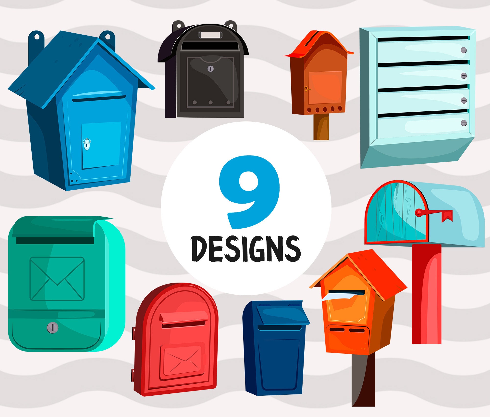 Mailboxes Svg,mailbox Svg, Box Vector Printable, Digital Mailbox ...