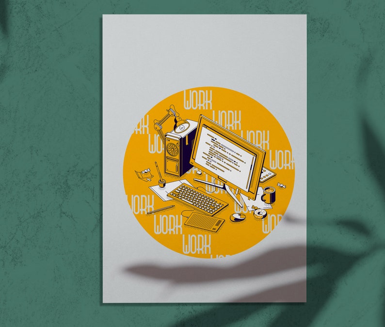 Work Computer Vector Minimalistic Design SVG - Etsy