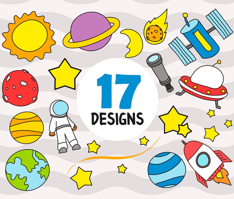 Doodle Space Svg,space Doodle, Space, Cute Space Doodle, Alien Clip Art ...