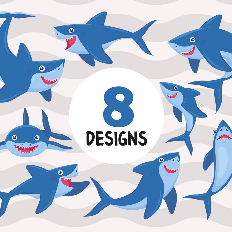 Shark Clipart - Etsy