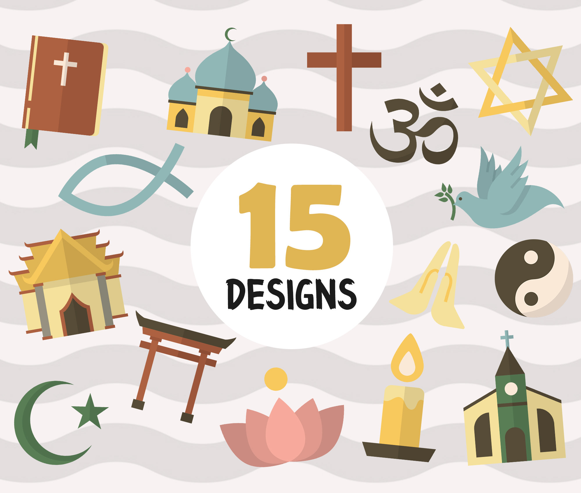 Religion Symbols Svg,religions of the World Vectors, Religious ...