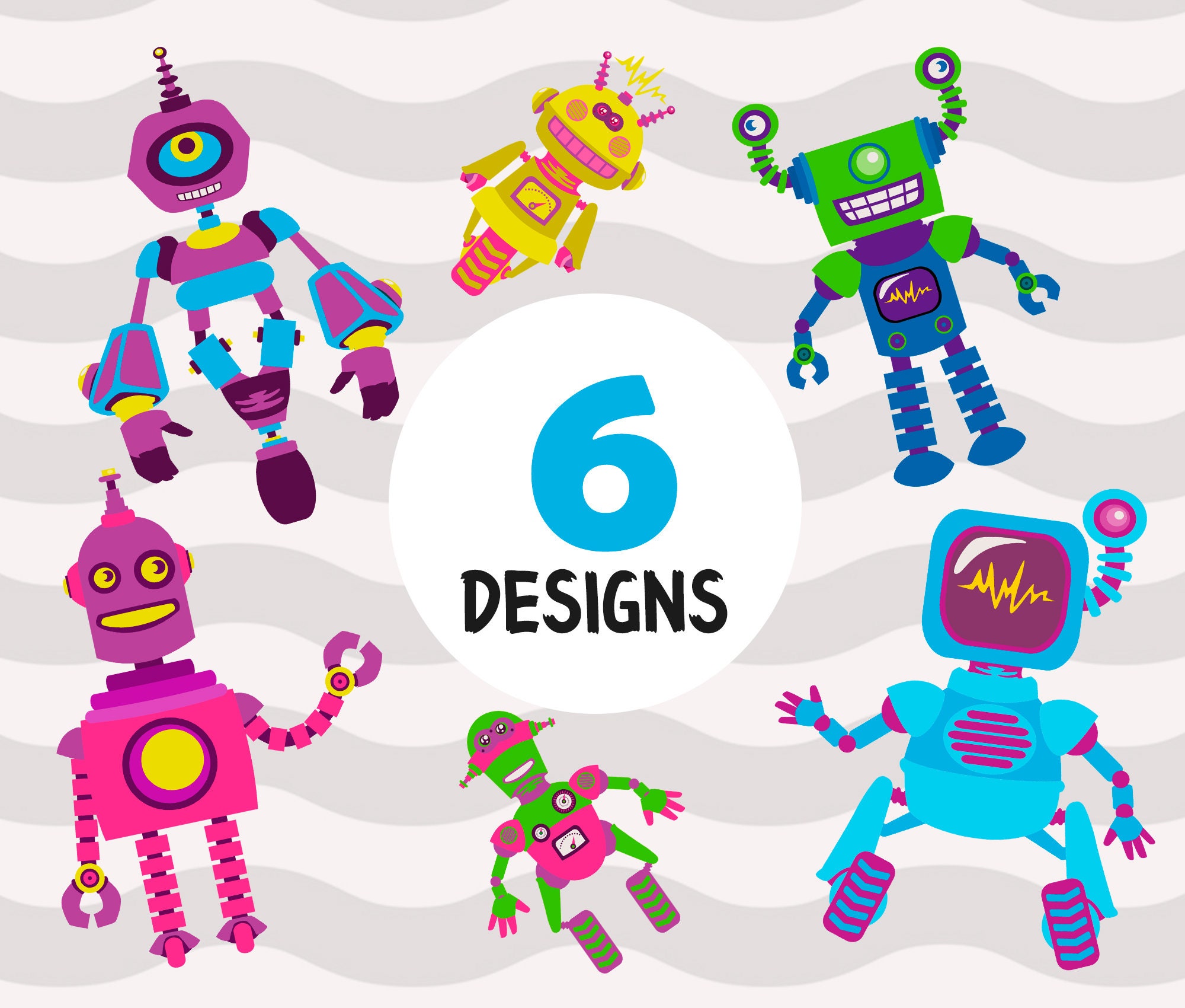 Robot Svg,robots SVG Files,instant Download,printable Vector Clip Art ...
