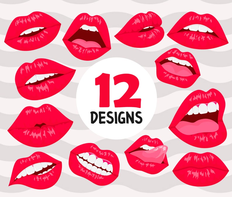 Labios svg,Lips Bundle Svg, Kiss, Bleeding Lips, Biting Lips, Dripping ...