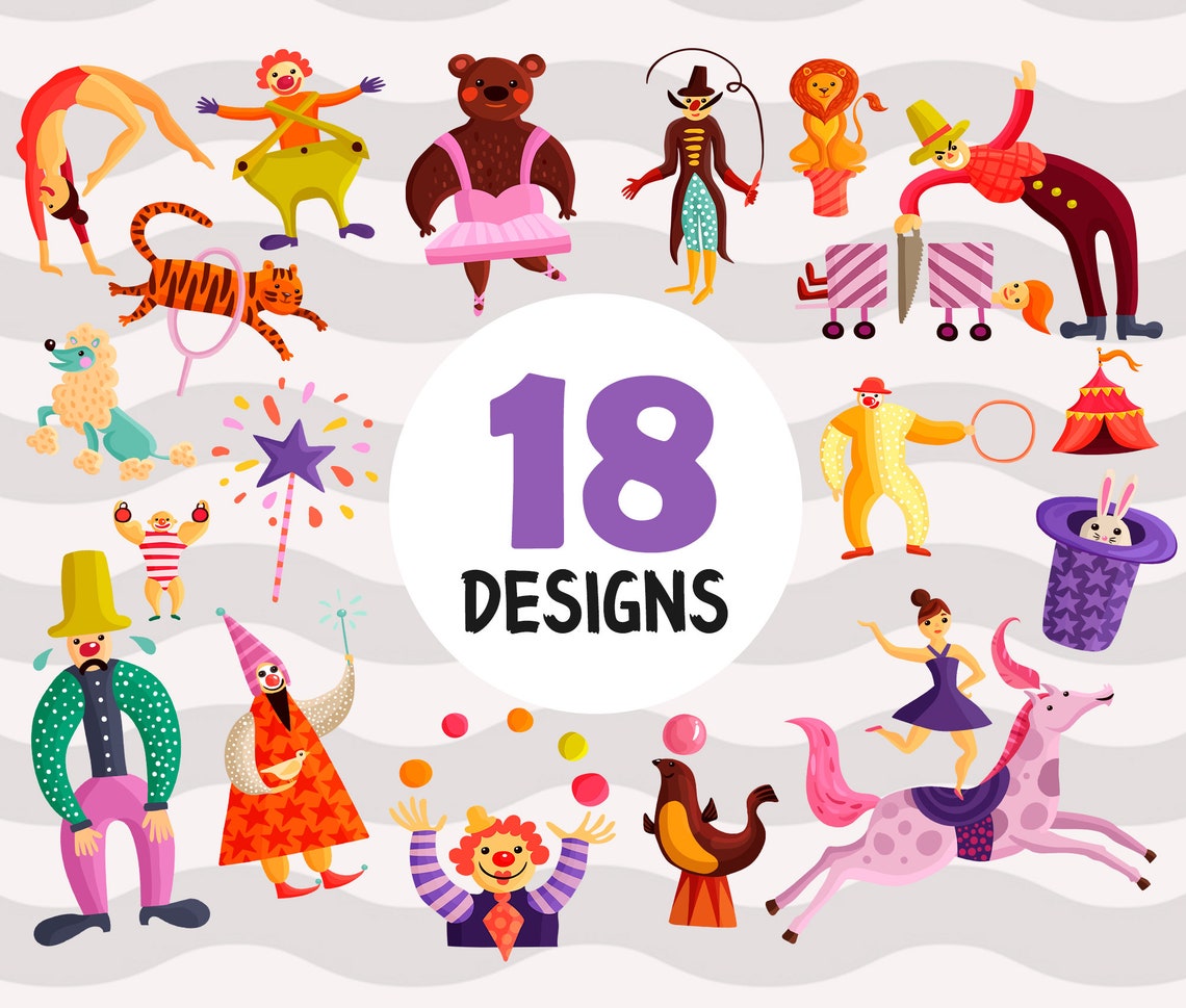 Circus Clipart,circus Clip Art,clowns Clipart,circus Printable,circus ...