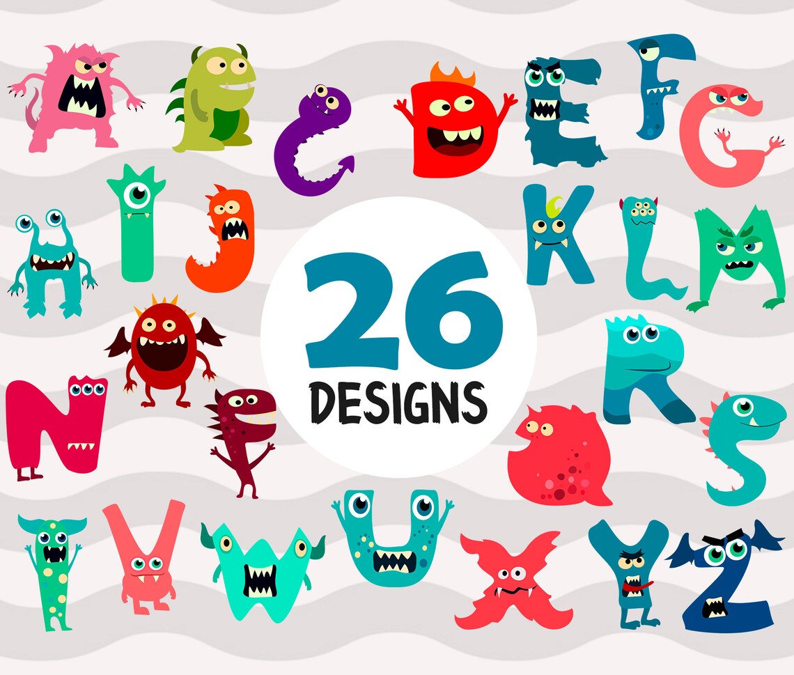 Monster Alphabet Svg, Alphabet Svg,alphabet Animals,monster Alphabet ...