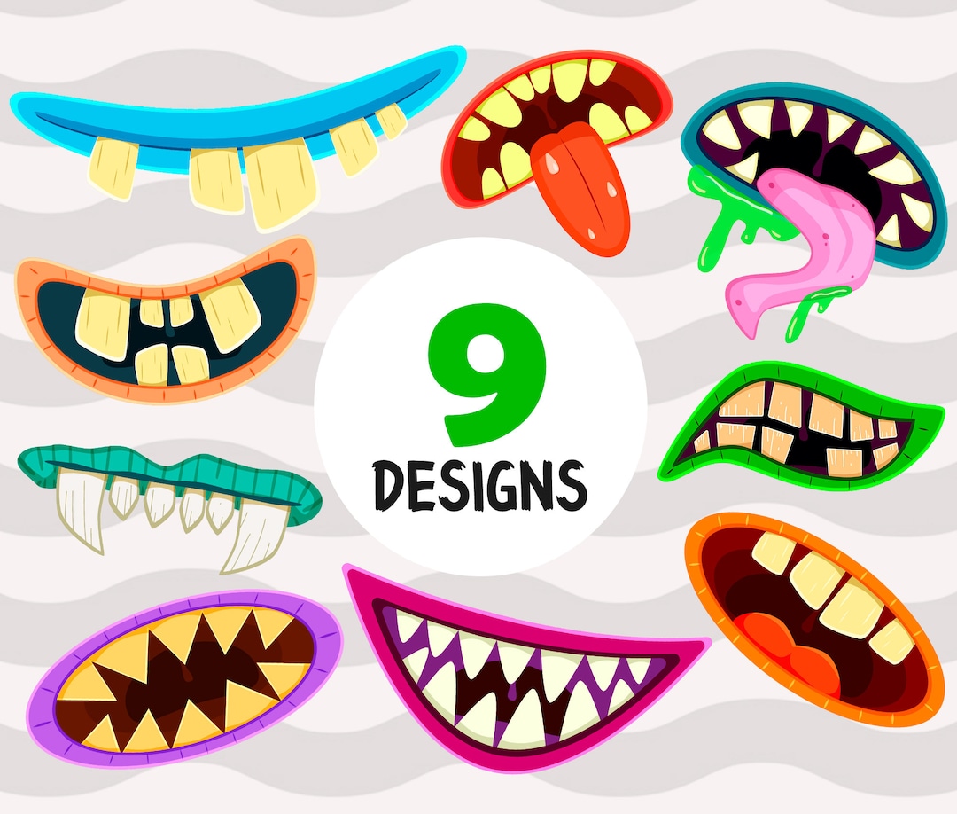 Monster Mouth Svg,monster Mouths Clipart,monster Face,mouth Svg,party ...