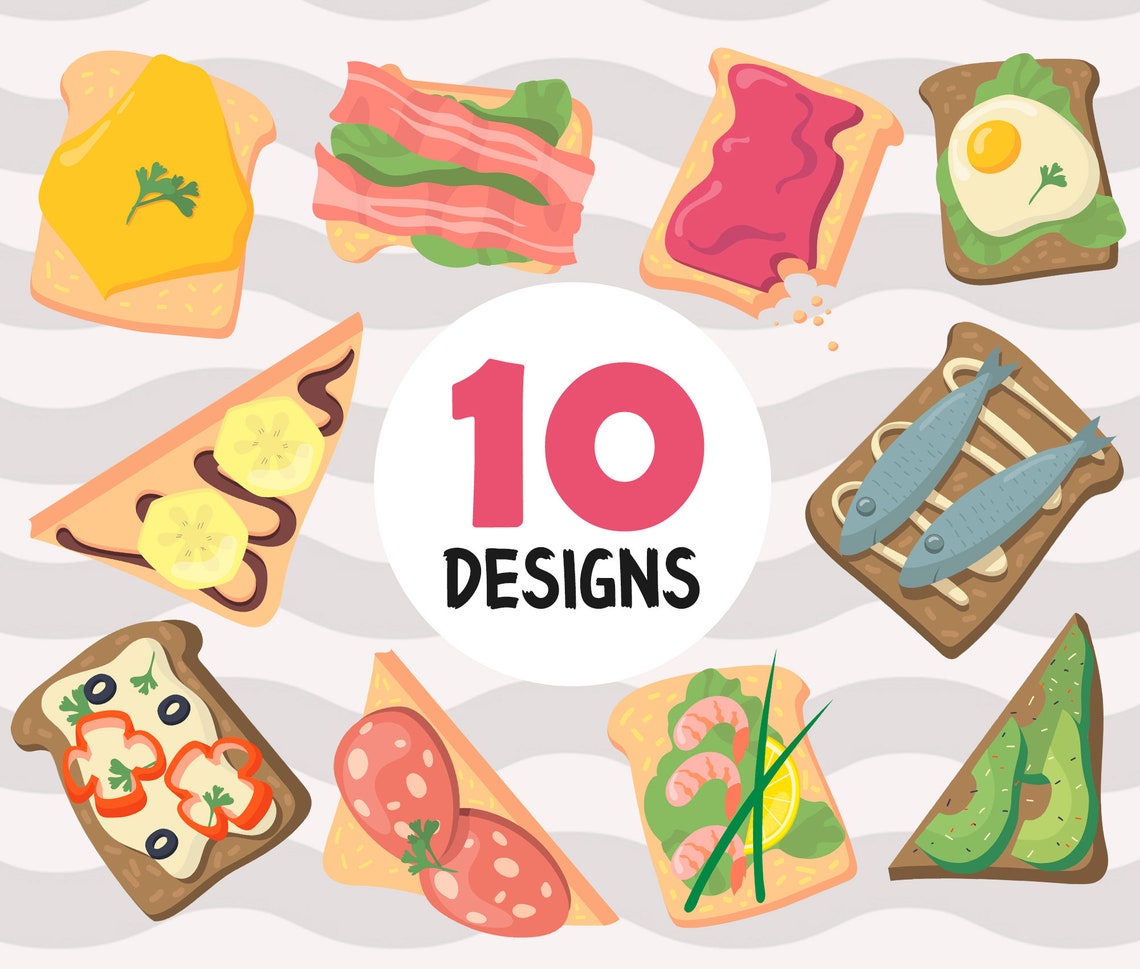 Tasty Toasts Svg,toast Svg,sandwich Svg,hamburger Clipart, Burger ...