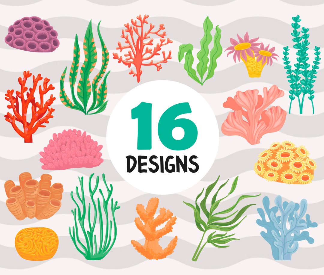 Coral and Seaweeds Svg,plants,ocean Coral Reef,algae,aquarium Corals ...