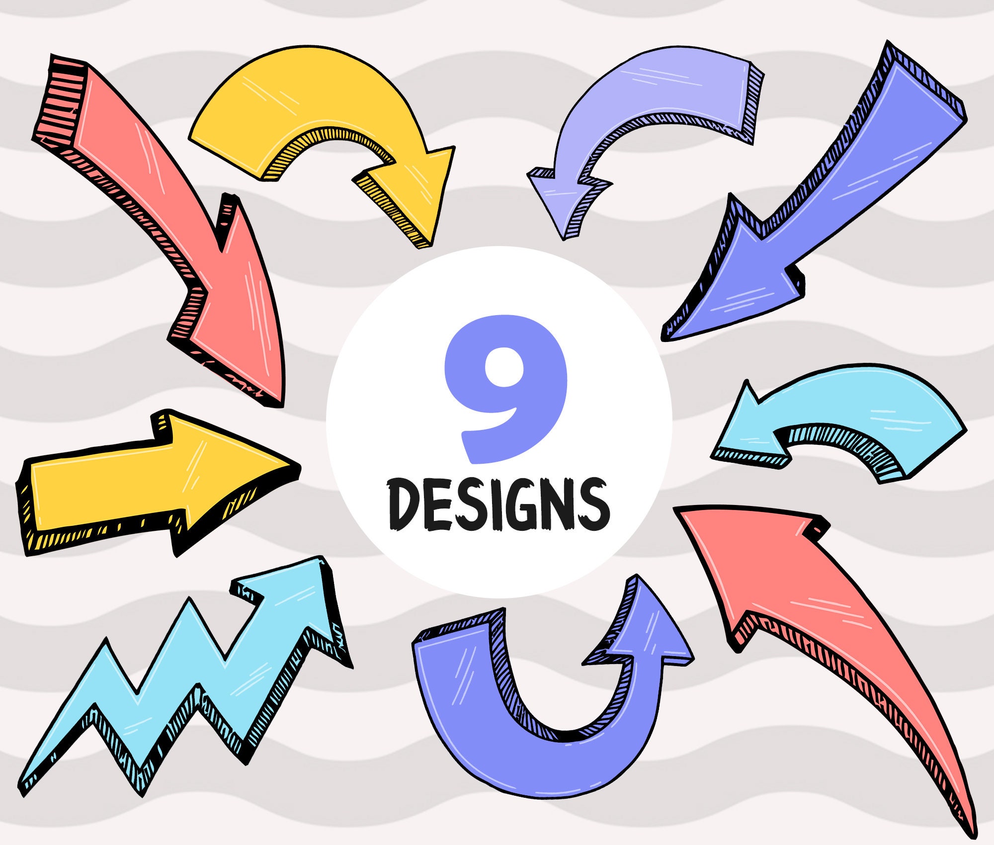 Colored Arrows Svg,arrow Svg,arrow Clipart,arrow Vector,digital Cutting ...