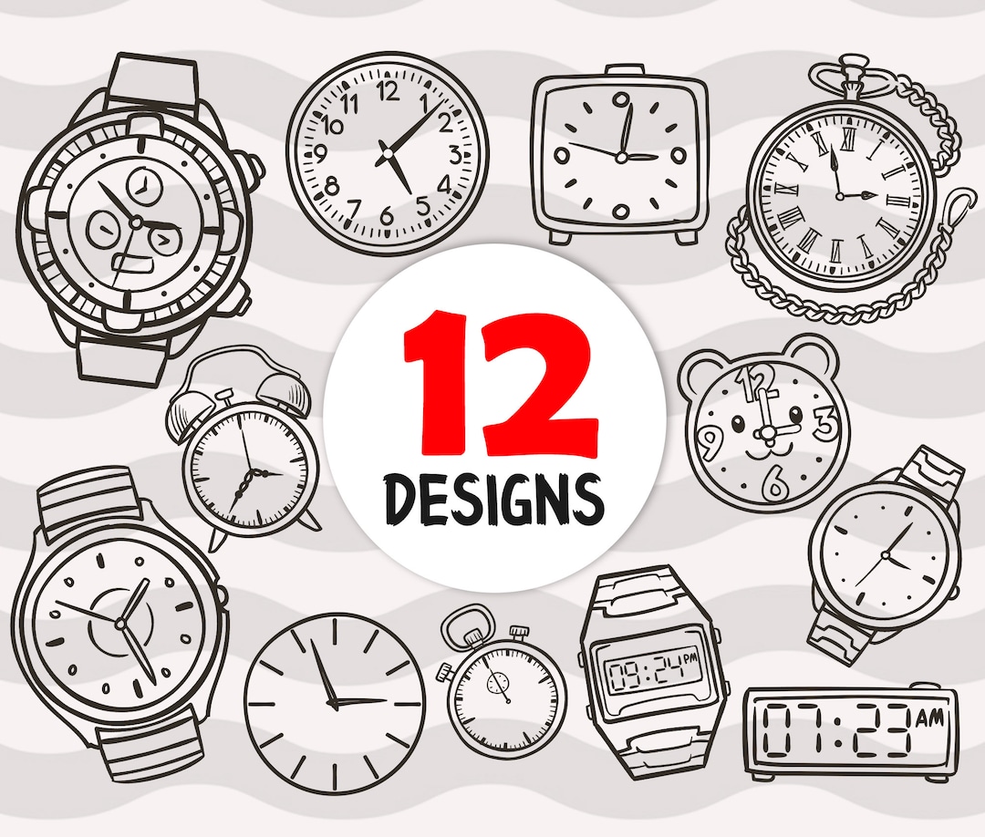Doodle Watches Svg, Watches, Mechanical Electronic Sport,hand Watches ...