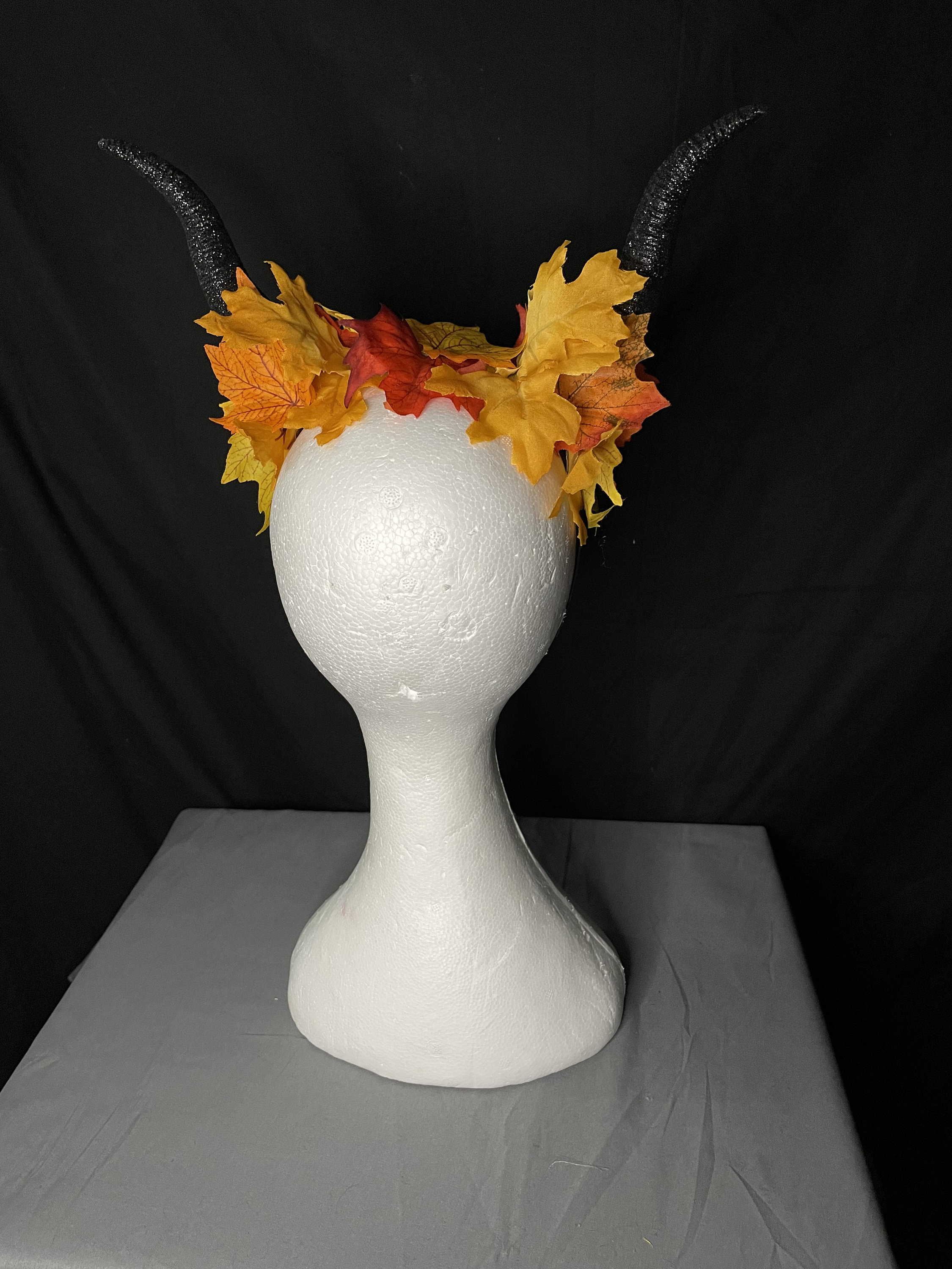 Autumnal Leaf Crown With Horns - Etsy