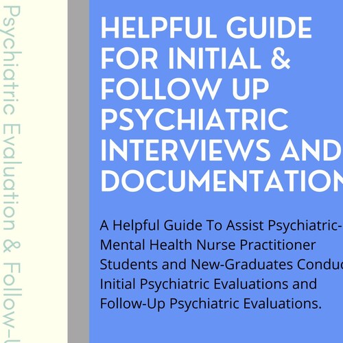 Initial Psychiatric Evaluation and Follow-up Guide for - Etsy