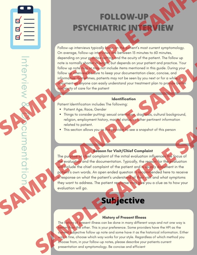 Initial Psychiatric Evaluation and Follow-up Guide for Psychiatric Nps ...
