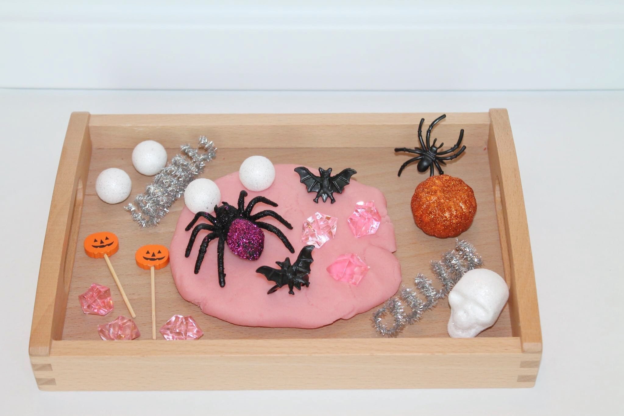 Halloween Play Dough Kit, Pink Halloween Playdough, Sensory Play, Kids ...