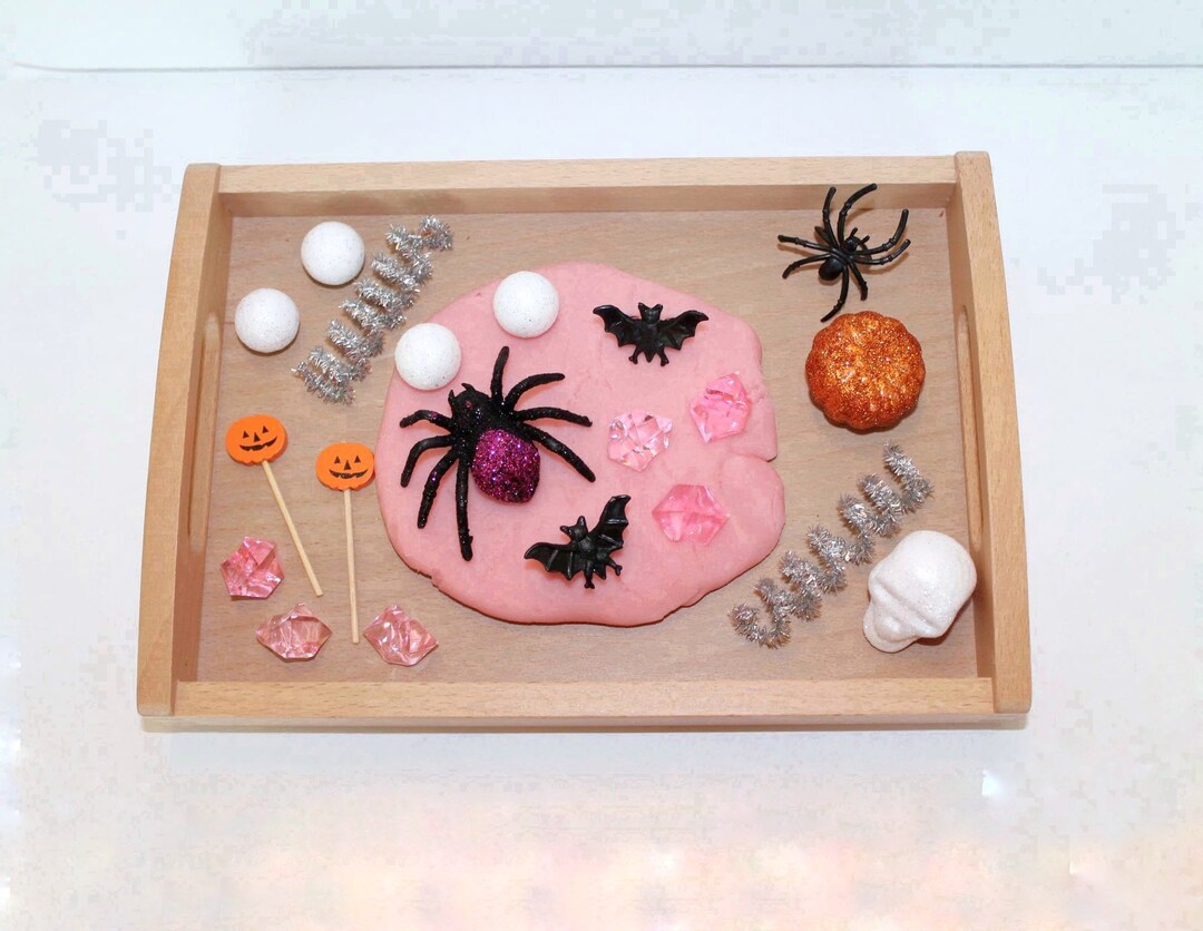 Halloween Play Dough Kit, Pink Halloween Playdough, Sensory Play, Kids ...