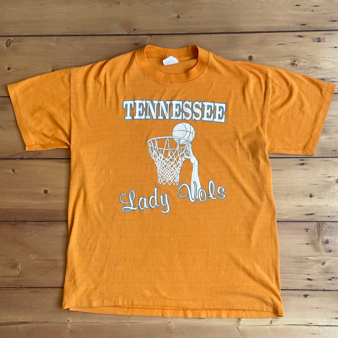 1970s / 1980s Vintage Orange Single Stitch Tennessee Lady Vols Netball ...