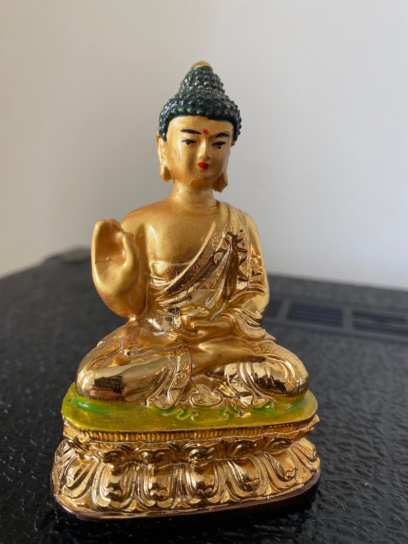 Miniature Buddha Figurine Gold Small Buddha Statue - Etsy