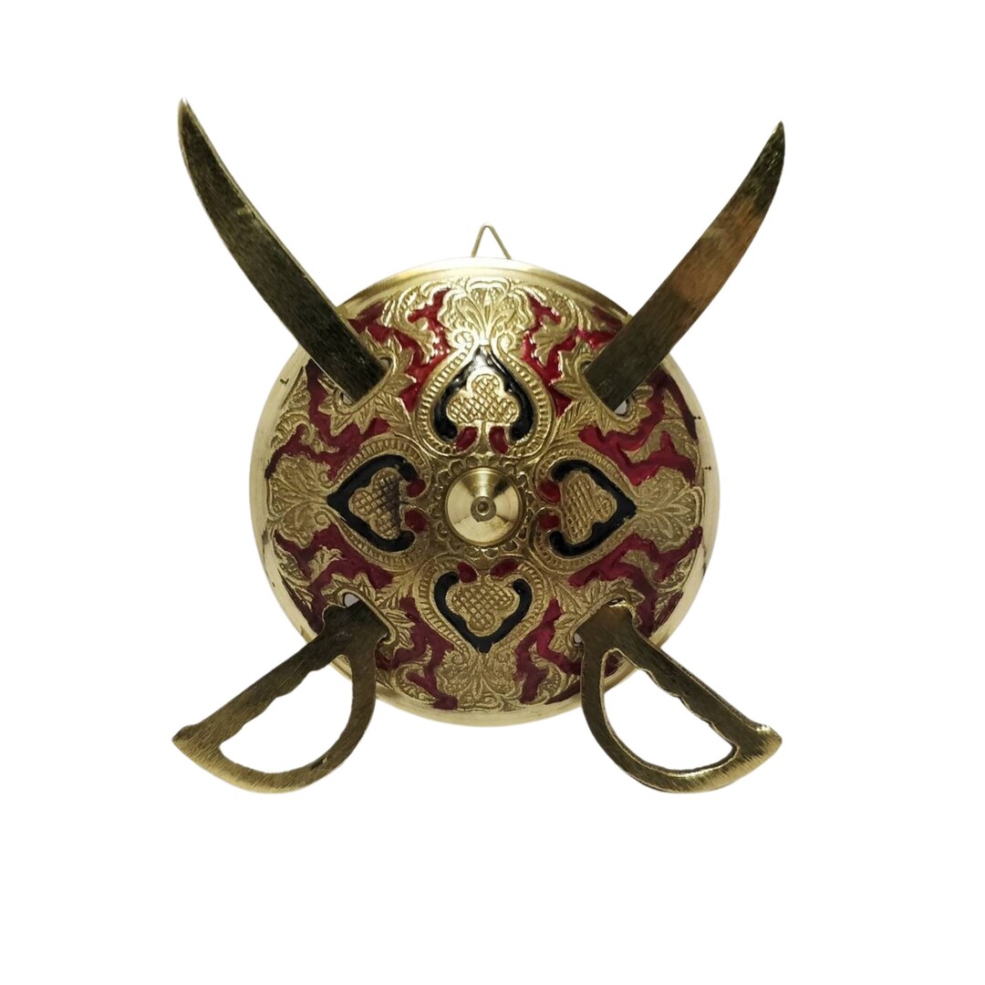 Handcrafted Brass Shield and Sword Set Traditional Ethnic Wall Decor - Etsy