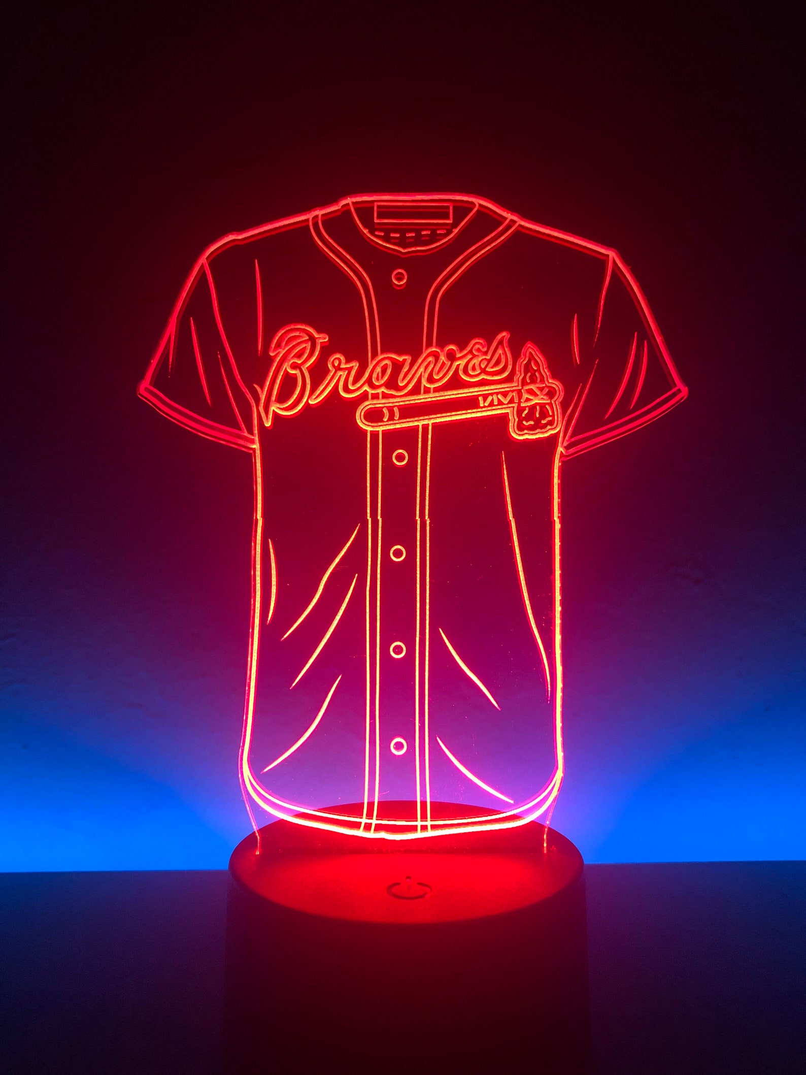 Atlanta Braves Team Jersey LED Desk Lamp 15 Color Changing | Etsy