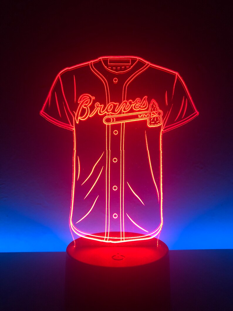 Atlanta Braves Team Jersey LED Desk Lamp 15 Color Changing | Etsy