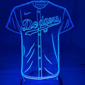 Los Angeles Dodgers - Team Jersey LED Desk Lamp - 15 Color Changing ...