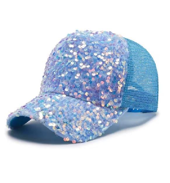 Turquoise Sequence Hat Glitter Baseball Cap - Etsy