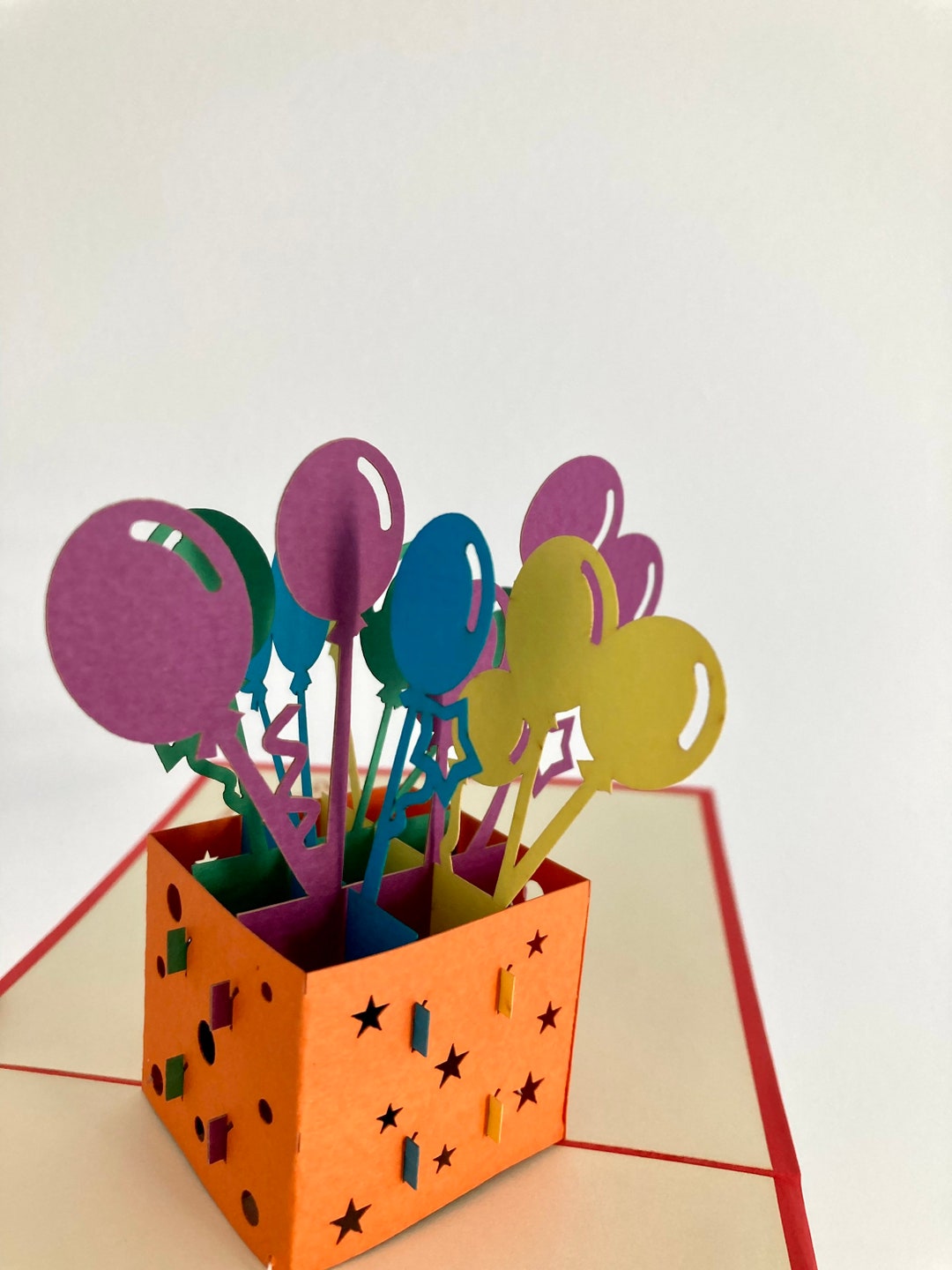 Pop up Birthday Balloons, Blank Greeting Pop up Card, Happy Birthday ...