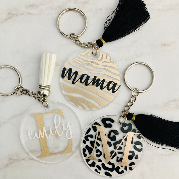Acrylic Monogram Keychain - Etsy