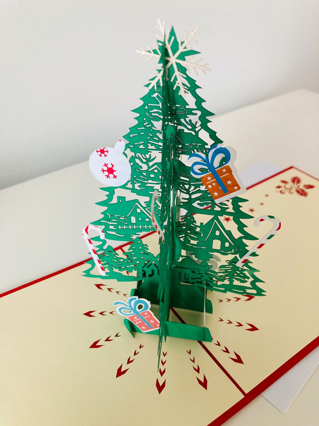 3D Christmas Tree Pop-up Greeting Card, Merry Christmas, Holiday Cards ...
