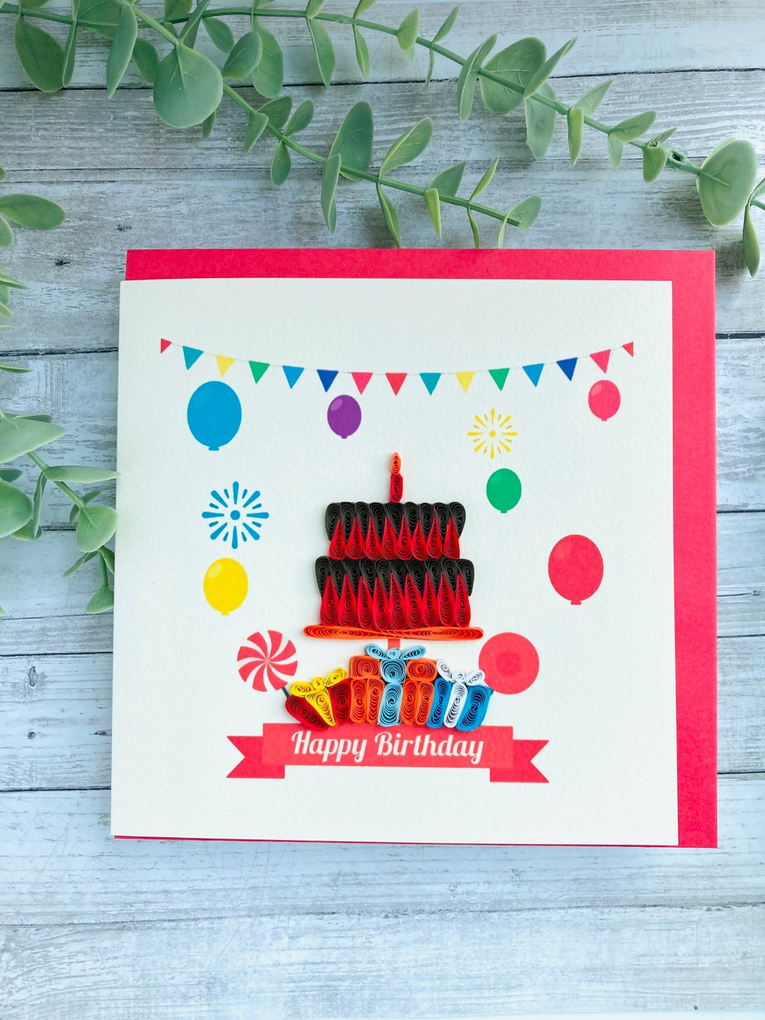 Happy Birthday Cake Quilling Cards | Handmade Paper Art | Quilled Cards ...