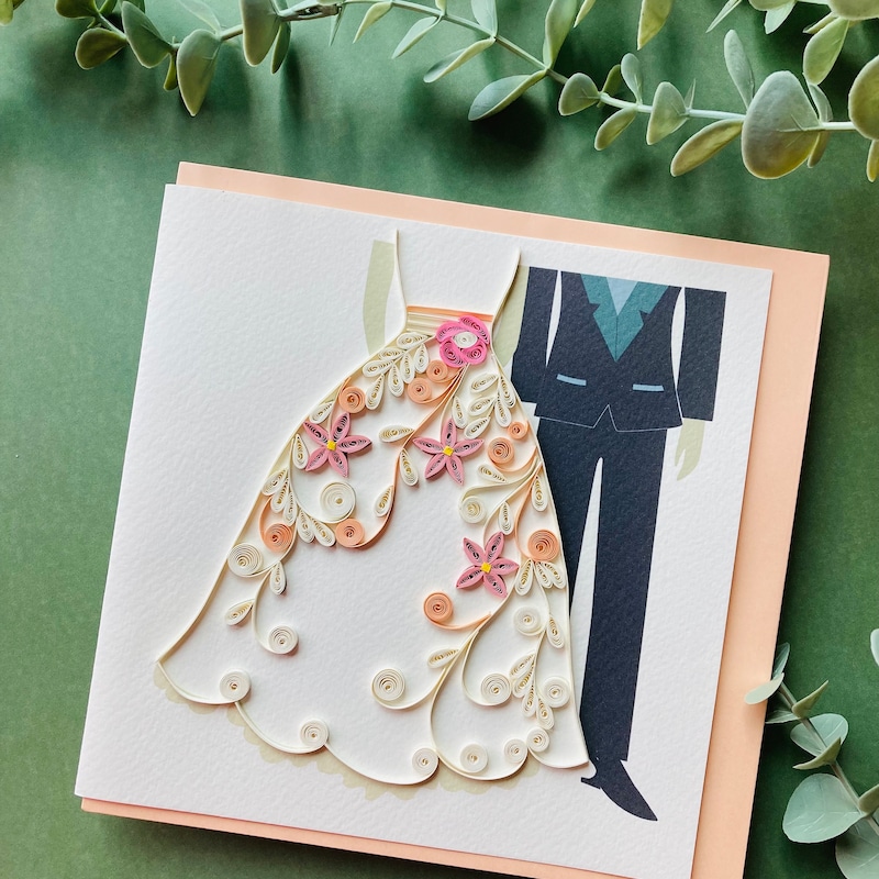 Quilled Wedding Card - Etsy