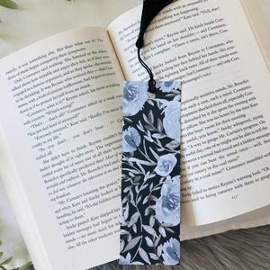 Dark Floral Bookmarks • Black and White Wildflowers• Bookish Gifts ...