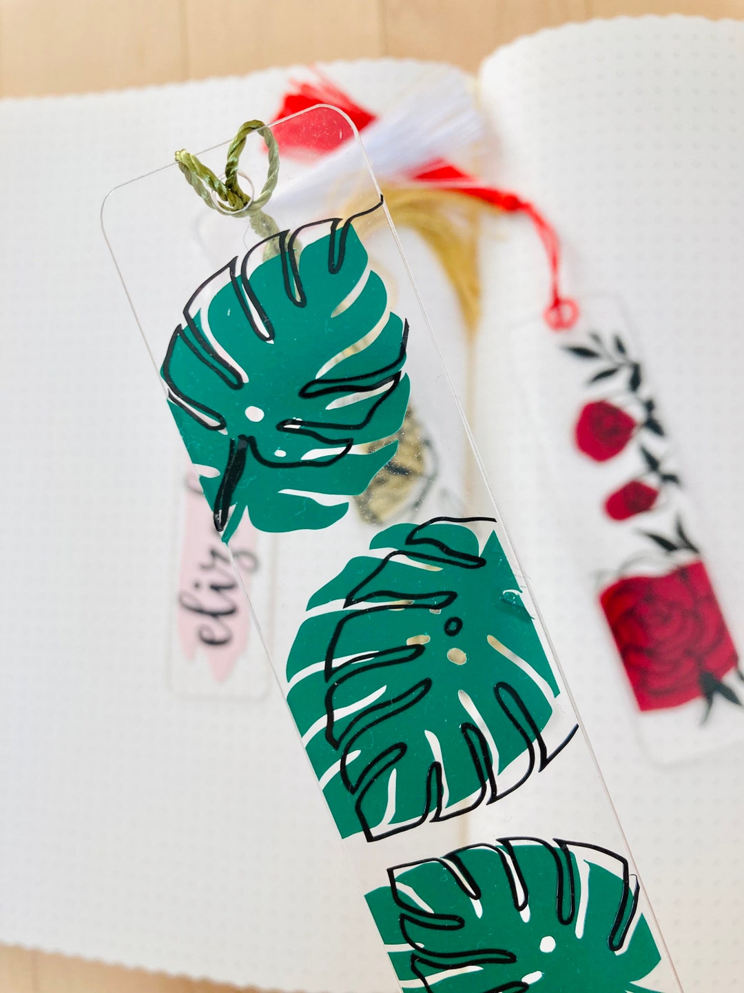 Boho Acrylic Bookmarks / Monstera Leaves / Plant Bookmark/ Teacher ...