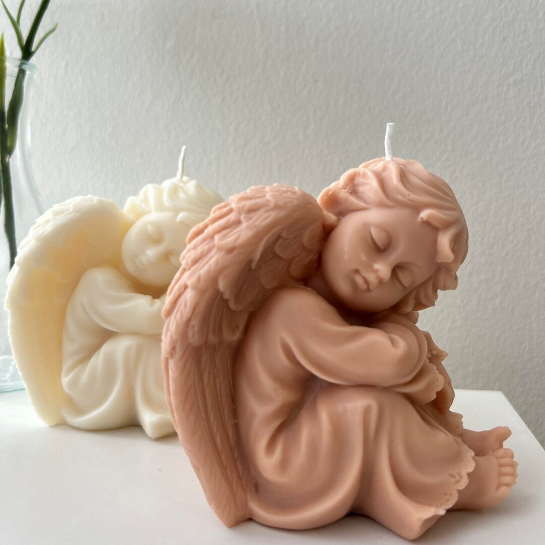 Angel Soy Wax Candle: Sculptural Cherub Home Decor - Etsy
