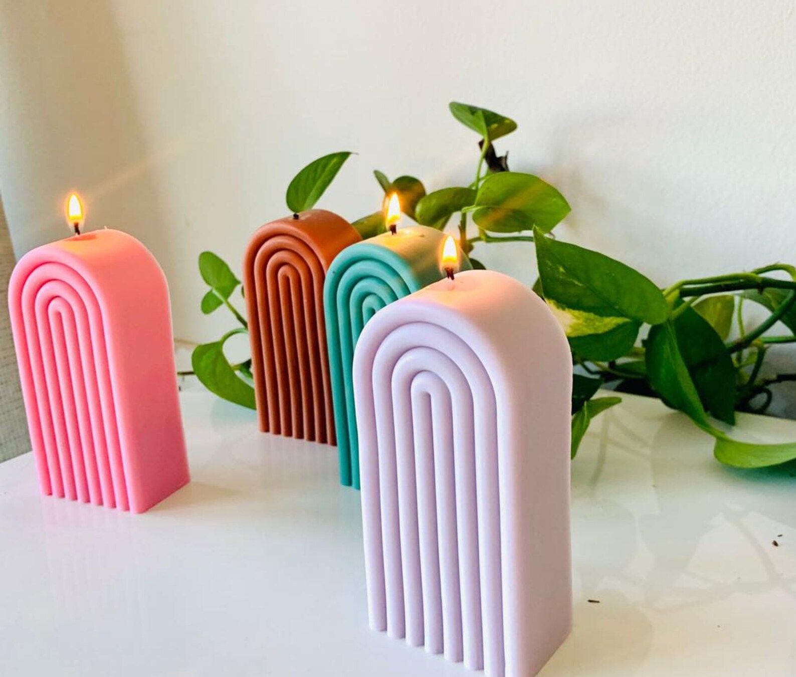 Large Rainbow Arch Candle, Home Decor Candle, U Candle, Pillar Candle ...