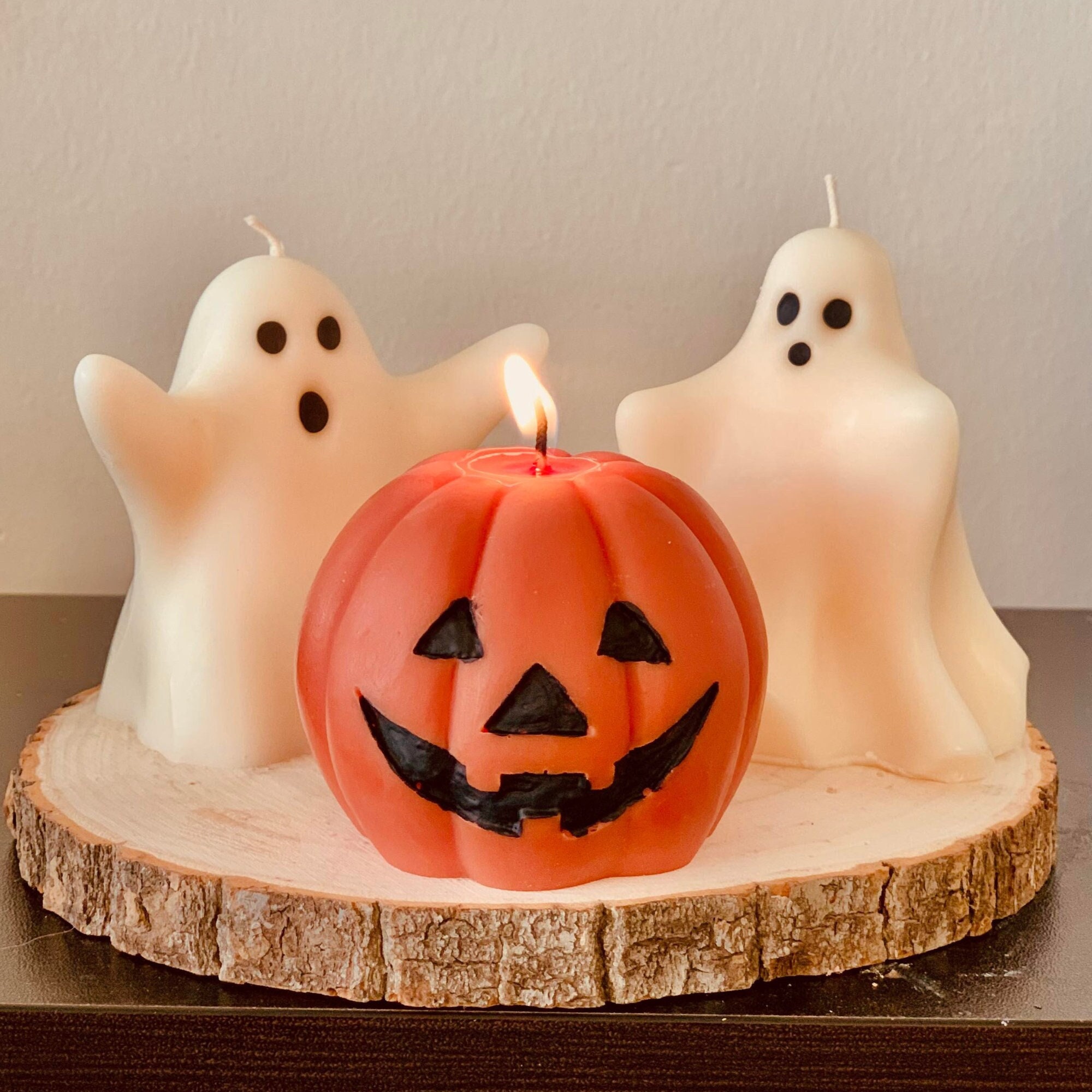Spooky Pumpkin Candle Halloween Candles Pumpkin Pie - Etsy