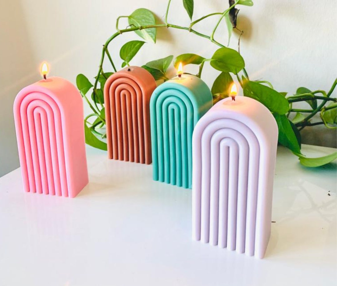 Large Rainbow Arch Candle, Home Decor Candle, U Candle, Pillar Candle ...
