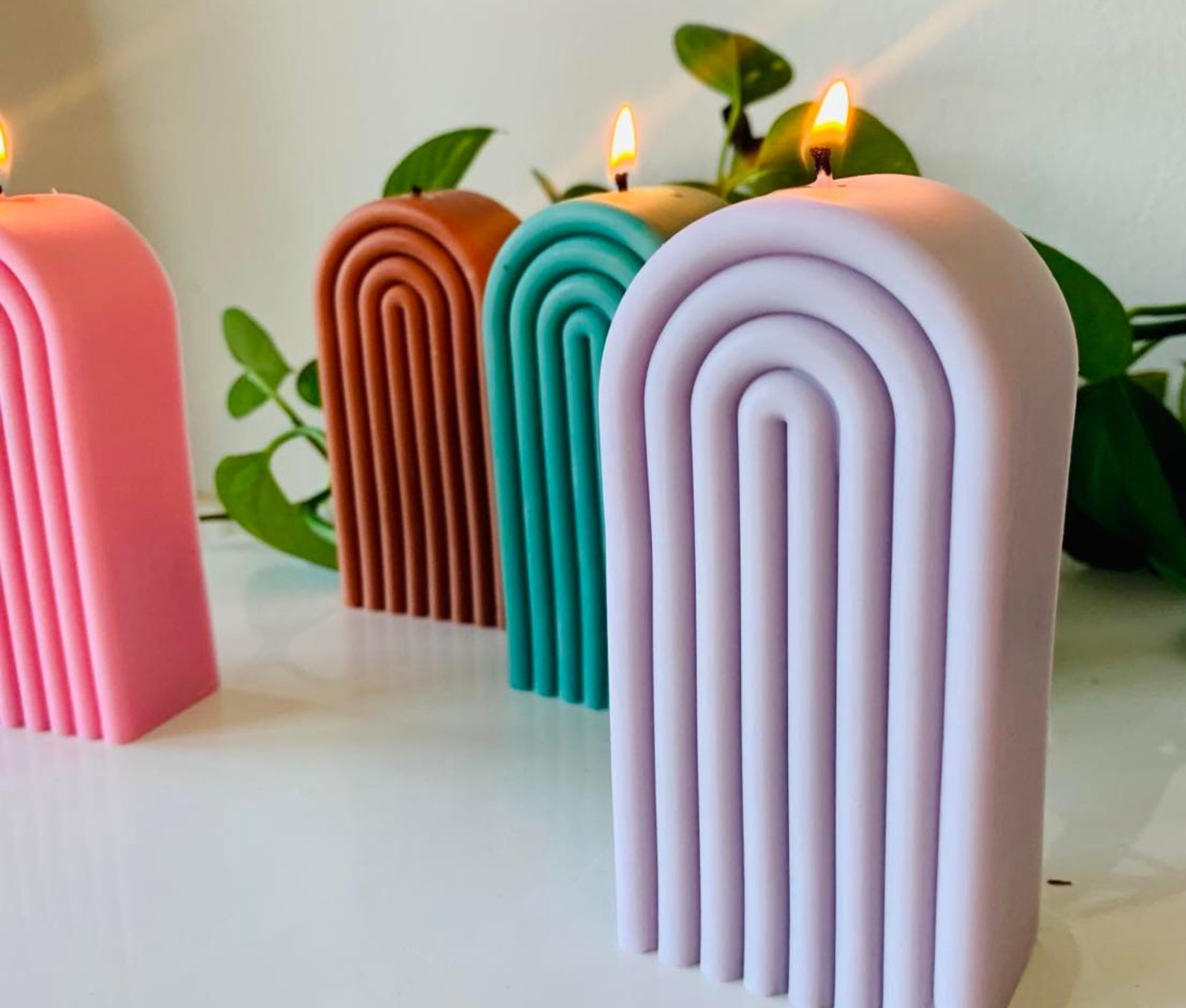 Large Rainbow Arch Candle, Home Decor Candle, U Candle, Pillar Candle ...