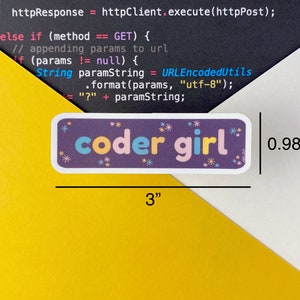 Coder Girl Sticker | Computer Science Sticker | Technology | Developer | Coder | Information ...