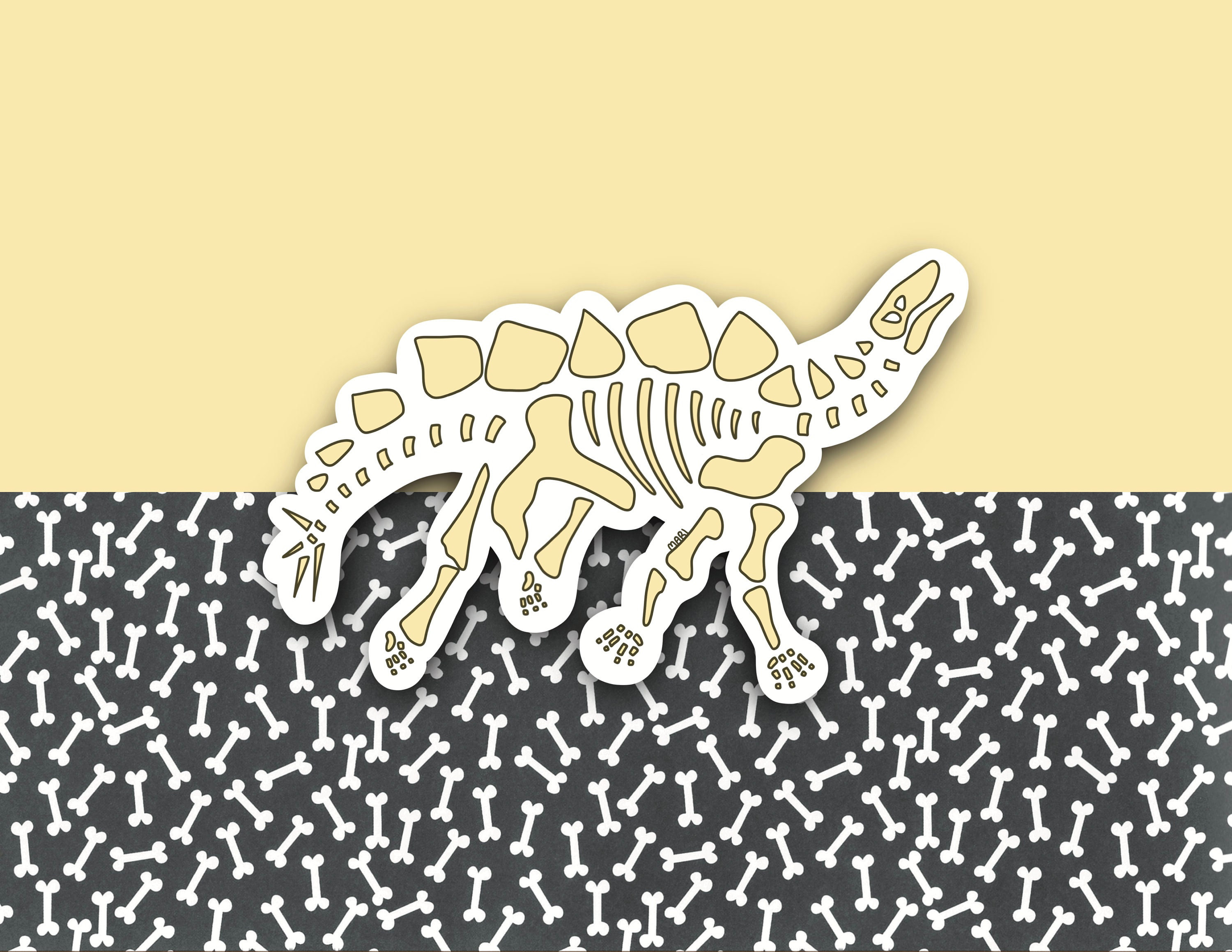 Stegosaurus Fossil Sticker Dinosaur Paleontologist - Etsy