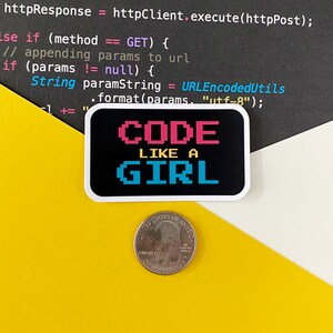 Code Like a Girl Sticker | Technology | Computer Science | Programmer ...