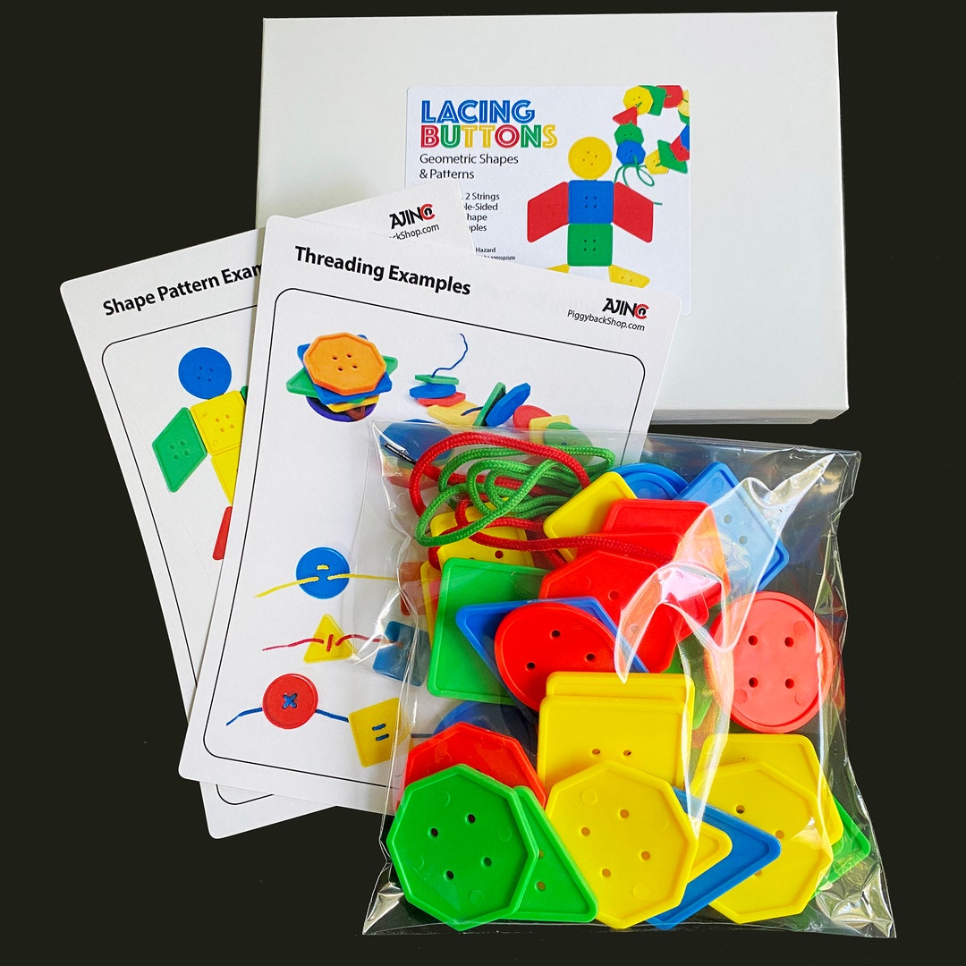 Button Lacing Toy–educational Montessori Learning Fine Motor Activity ...