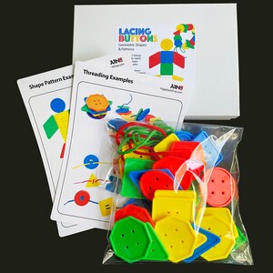 Button Lacing Toy–educational Montessori Learning Fine Motor Activity ...
