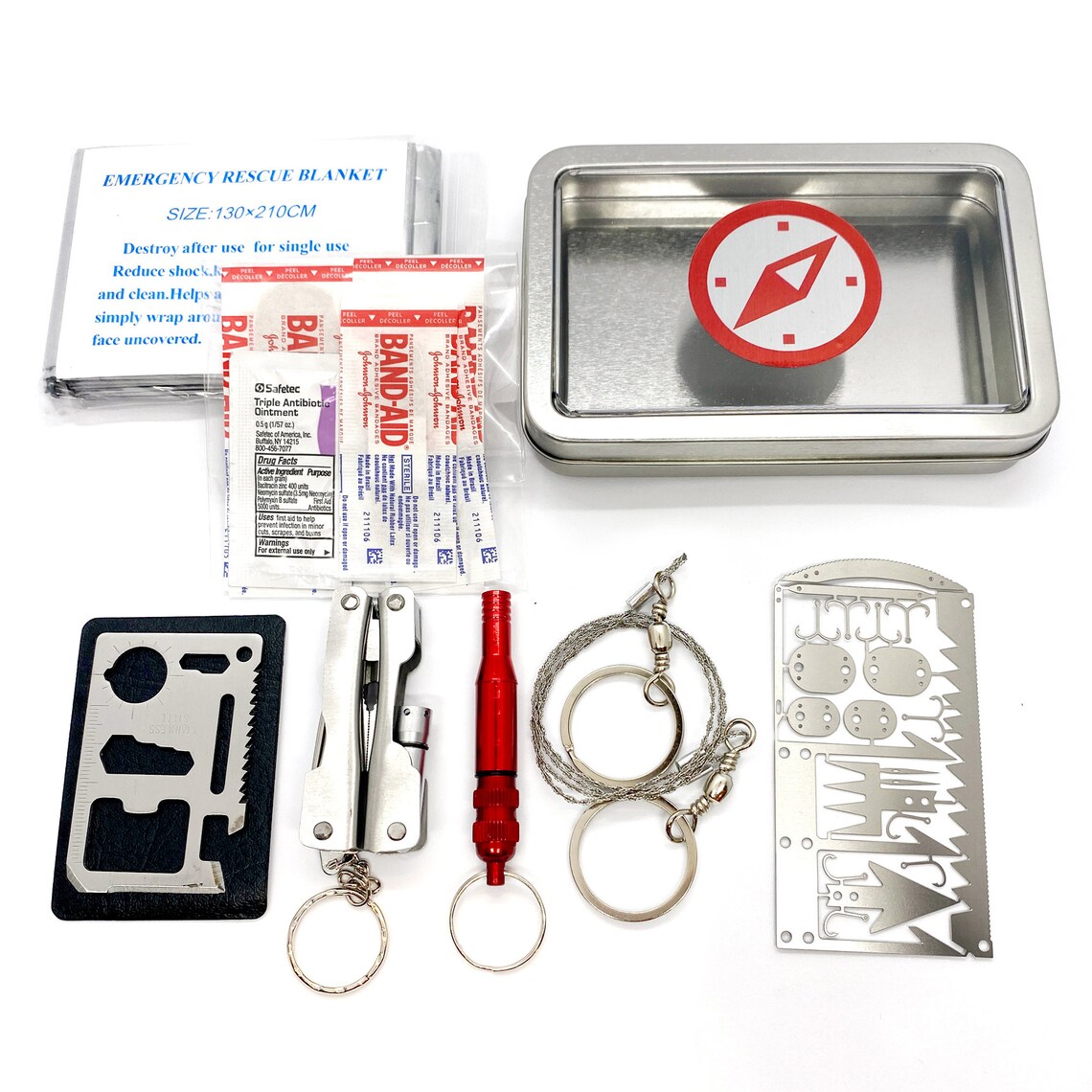 Emergency Survival Kit Compact Pocket Size Tools in a Clear | Etsy