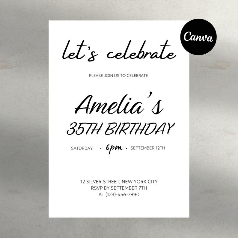 Let's Celebrate Invitation Template, Editable Surprise Birthday Party Invite, Anniversary ...