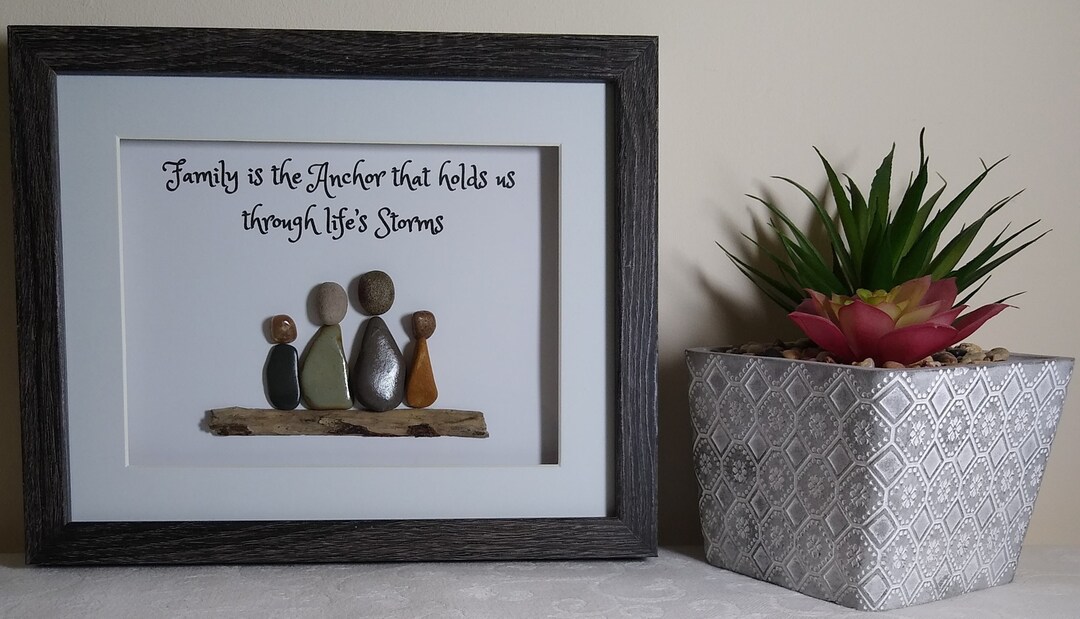 Family Love Family Picture Frame Pebble Art Family is an - Etsy
