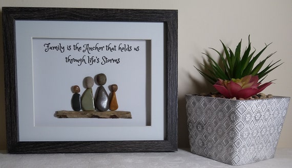 Family Love Family Picture Frame Pebble Art Family is an | Etsy